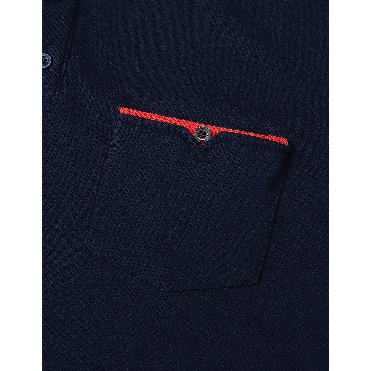 LIUPMWE Mens Long Sleeve Polo Shirts with Pocket Contrasting Colors Collar Soft Cotton Shirts Golf T-Shirt,B-Blue 02,XL