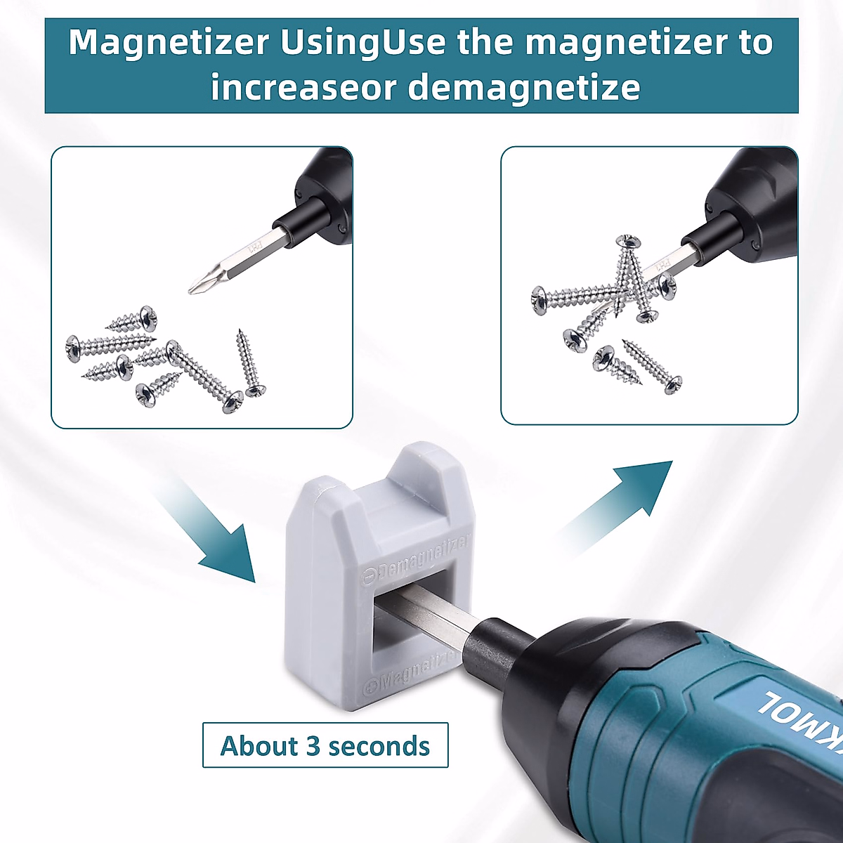 KKMOL Electric Screwdriver,3.6V Small Cordless Screwdriver Rechargeable, 4-Speed Torque (5n.M) Adjustment, Portable Electric Screwdriver Set With 108 Accessories and Usb Cable
