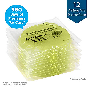 ActiveAire Low-Splash Deodorizer Urinal Screen by GP PRO (Georgia-Pacific); Citrus; 48265; 12 Screens Per Case