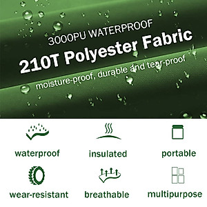 Tent Footprint + Pop Up Tent, 6 Person Camping Tent & Large Waterproof Tent Ground Cloth for Camping Hiking Picnic