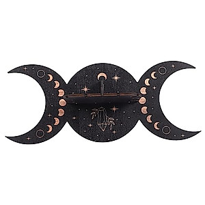 Garneck 5pcs Eid Mubarak Large Shelf Floating Shelf Jewelry Organizer Storage Moon Shelf Wall Wood Display Stand Shelve Bohemian Decor Decorative Crystal Rack Decorations Fine Wooden