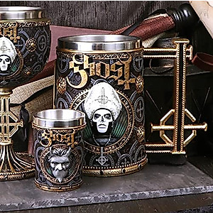 Nemesis Now Hard Rock Tankard, Hand-Painted Resin Beer Mug with Removable Insert, Metal Band Collectible Merch and Gift for Fans, 16cm - Ghost Gold Meliora