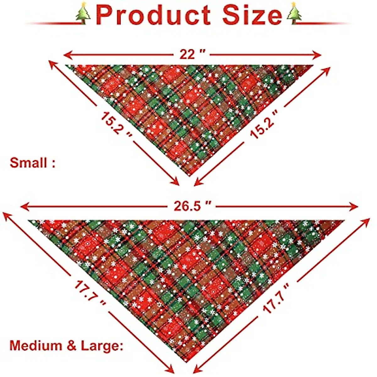 Malier Christmas Dog Bandana Collar Set Plaid Pattern Dog Scarf Triangle Bibs Kerchief Dog Collars for Cats Dogs Pets (Small, Green & Black)