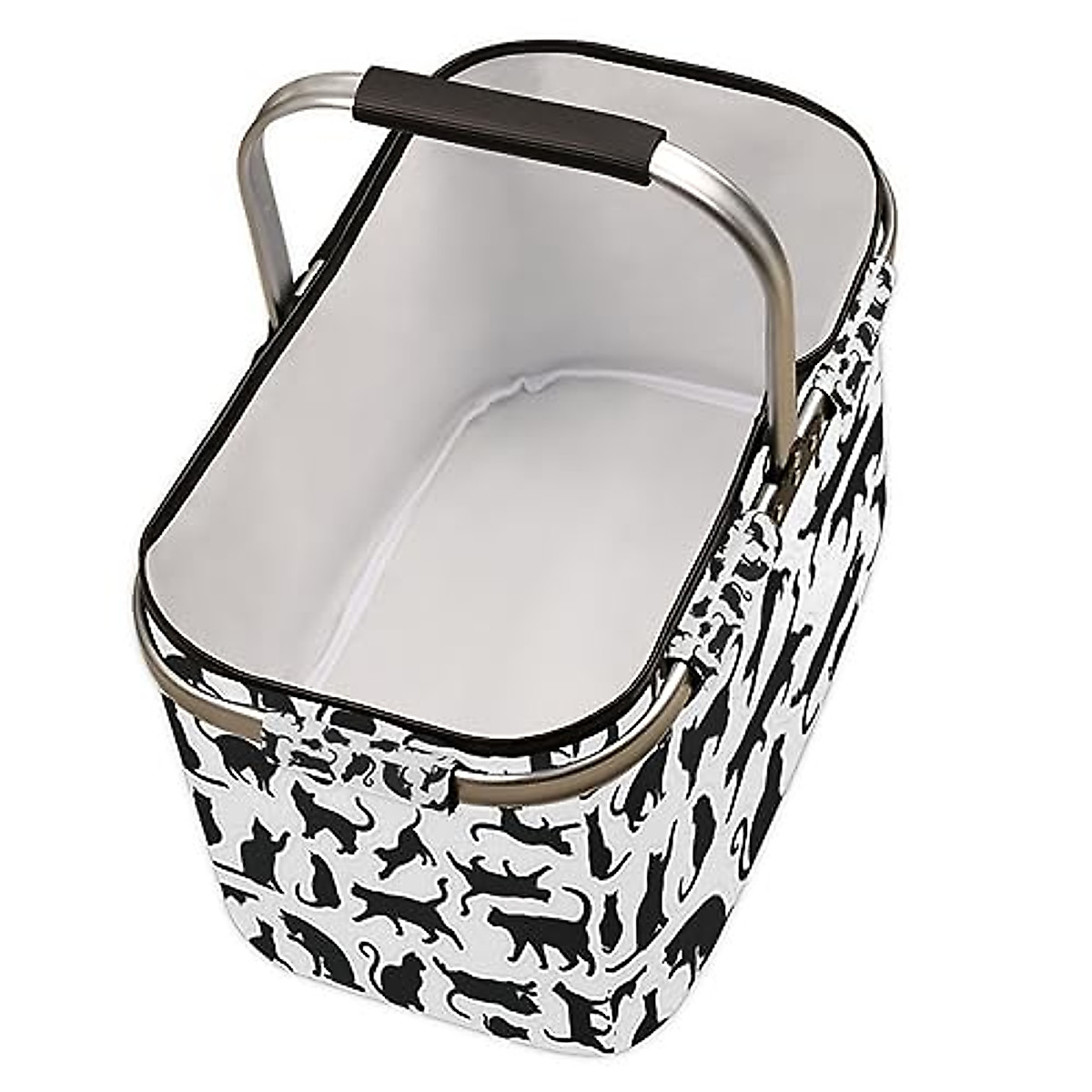 Tavisto Black Cats Versatile and Durable Reusable Grocery Tote Bag - Spacious and Foldable with Fun Print Designs - Perfect for Shopping, Picnics, and Storage