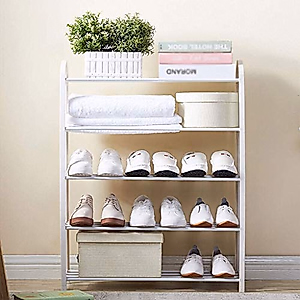 DINGZZ Bedroom Shoe Rack, Multifunctional Metal Rack for Assembling Slippers Home Furniture Cloth Shoes