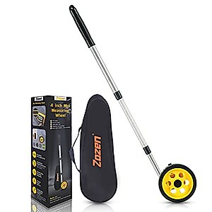 Zozen Measuring Wheel, 4-Inch Measure Wheel - Scalable Length, Measuring Wheel in Feet and Inches, [Up To 10,000Ft] Walking Measuring Wheel with Carrying Bag.