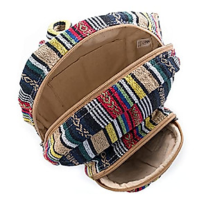 Yogo Boho Mini Backpack, Canvas Boho Backpack Purse for Travel, Hippy Bag with Adjustable Straps (Kushi)