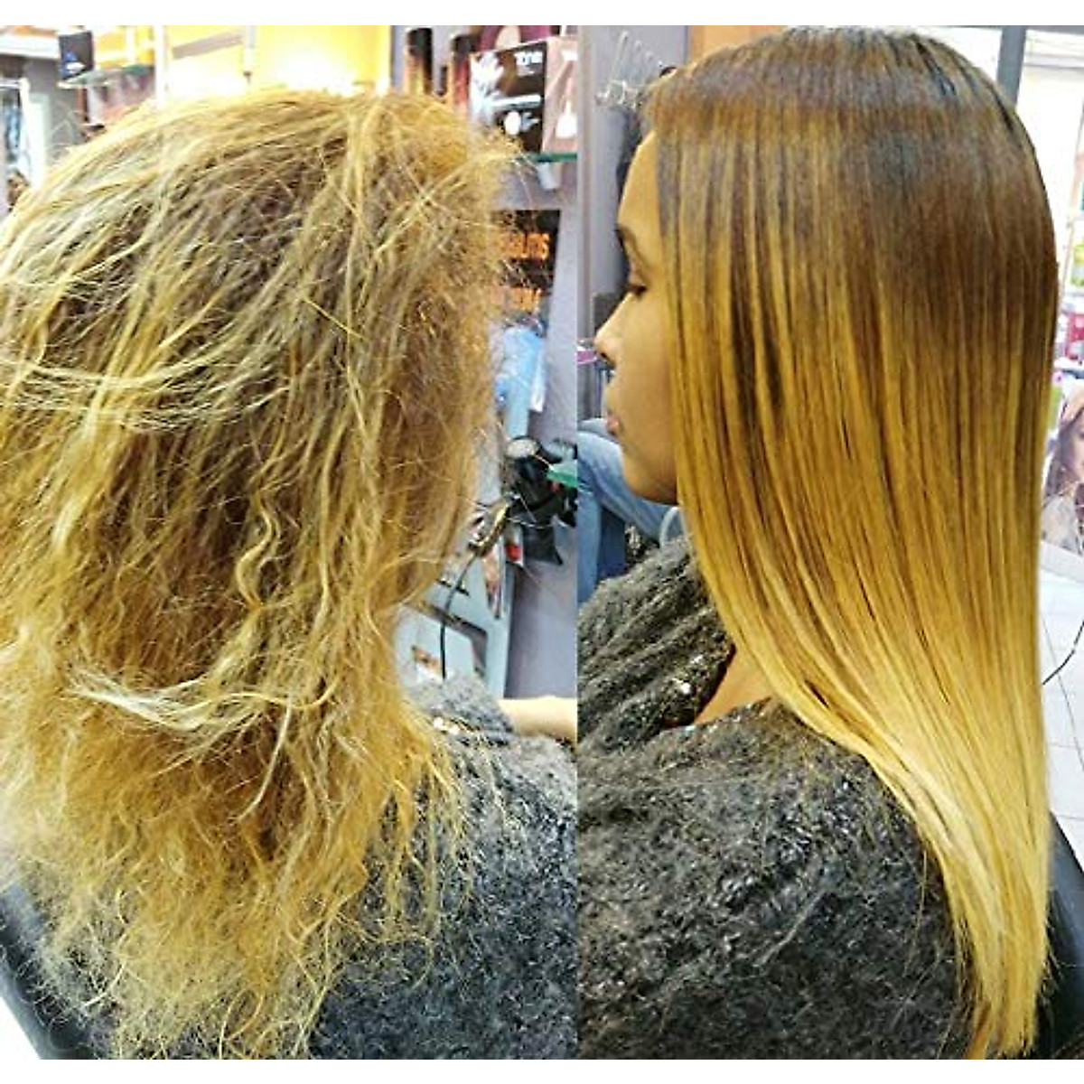 evans COMBO PACK Brazilian Keratin Hair Smoothing Treatment Blowout Straightening System – Strong 32 fl oz + Clarifying Shampoo 32 fl oz