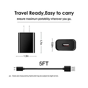 5V Fast Wall Charger Charging Cable Cord Fit for OneTouch Verio Flex, Aomais Real Sound, Sport II, Aomais Ball, Aomais Go Speakers, Noco Boost Sport GB20 GB30 GB40 GB40HD GB50Pro GB70 GB70XL GB150