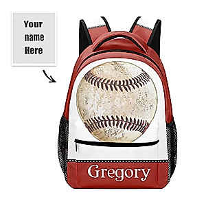 Eiis Retro Vintage Baseball Red Students Personalized School Backpack for Kid-Boy /Girl Primary Daypack Travel Bookbag