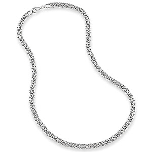 Miabella 925 Sterling Silver Italian Byzantine Necklace for Women, Handmade in Italy (Length 18 Inches (Small))