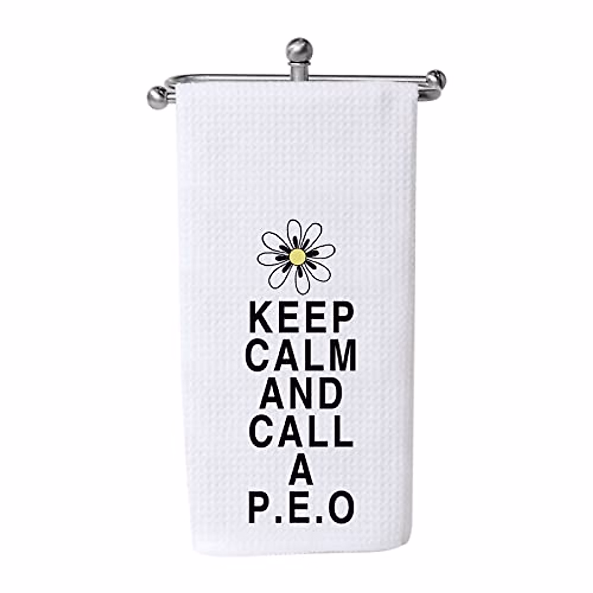 WCGXKO Sisterhood Tea Towel Keep Calm and Call a P.E.O. Printed Funny Kitchen Towel Dish Towel (Call A P.E.O)