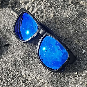 Polarized Floating Sports Sunglasses for Men Women Baseball Running Cycling Golf Durable and Ultralight Frame -Blue