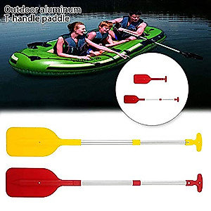 TASDHZ 2PC Boat Oars Telescopic Paddle Aluminum Kayak Paddles Adjustable Length Canoe Paddle with Anti-Slip Grips for Kayak,Telescoping Plastic Boat Paddle Canoe, Inflatable Boat Dinghy (Yellow 2pcs)