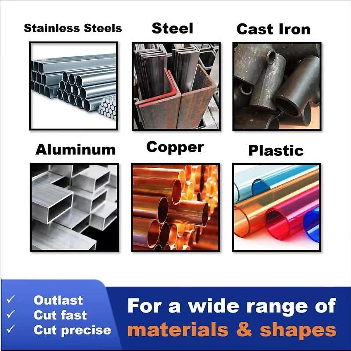 WA 10PACK - 7”x1/16"x7/8" Cutting Wheel for Metal & Stainless Steel, Cut-Off Discs Used On Angle Grinder, Diameter 7 inch, Arbor 7/8 inch, Aggressive Cut