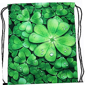 PACKOVE 3pcs Four leaf storage bag Drawstring backpack sport backpack St Patrick Day sack irish party party decor shopping bag printed travel bag printing gift bag Ireland Tackle Backpack