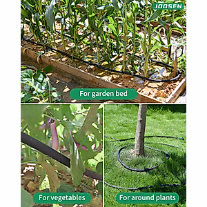 JOOSEN Soaker Hose 50ft 1/2" Flat Double Layer Consistent Drip Hose Saving 80% Water Leakproof Kink Free Vegetable Garden Pvc Hose