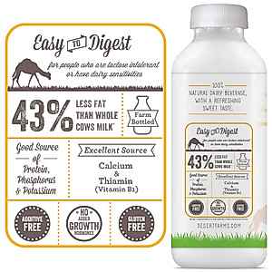 Organic Fresh Frozen Camel Milk - Fresh Flavor with Health Benefits - Pure & Natural Grade A -Allergen Free Milk from Healthy Camels in Midwest - Made In The USA [6 Pack]