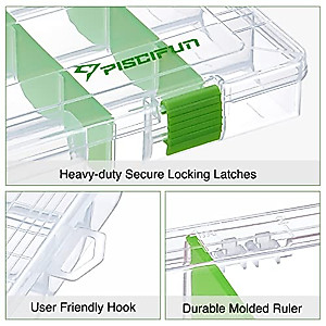 Piscifun Fishing Tackle Boxes, Tackle Trays with Waterproof Labels and Removable Dividers, 3600 BPA-Free Plastic Clear Fishing Storage Organizer Boxes for Lures, 4 Packs