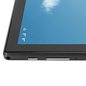 Luqeeg Tablet PC, Octa Core Processor Black 10.1 Inch 2 in 1 Tablet Clear Dual Speakers 8GB RAM 256GB ROM Night Reading Mode with Keyboard for Travel (US Plug)