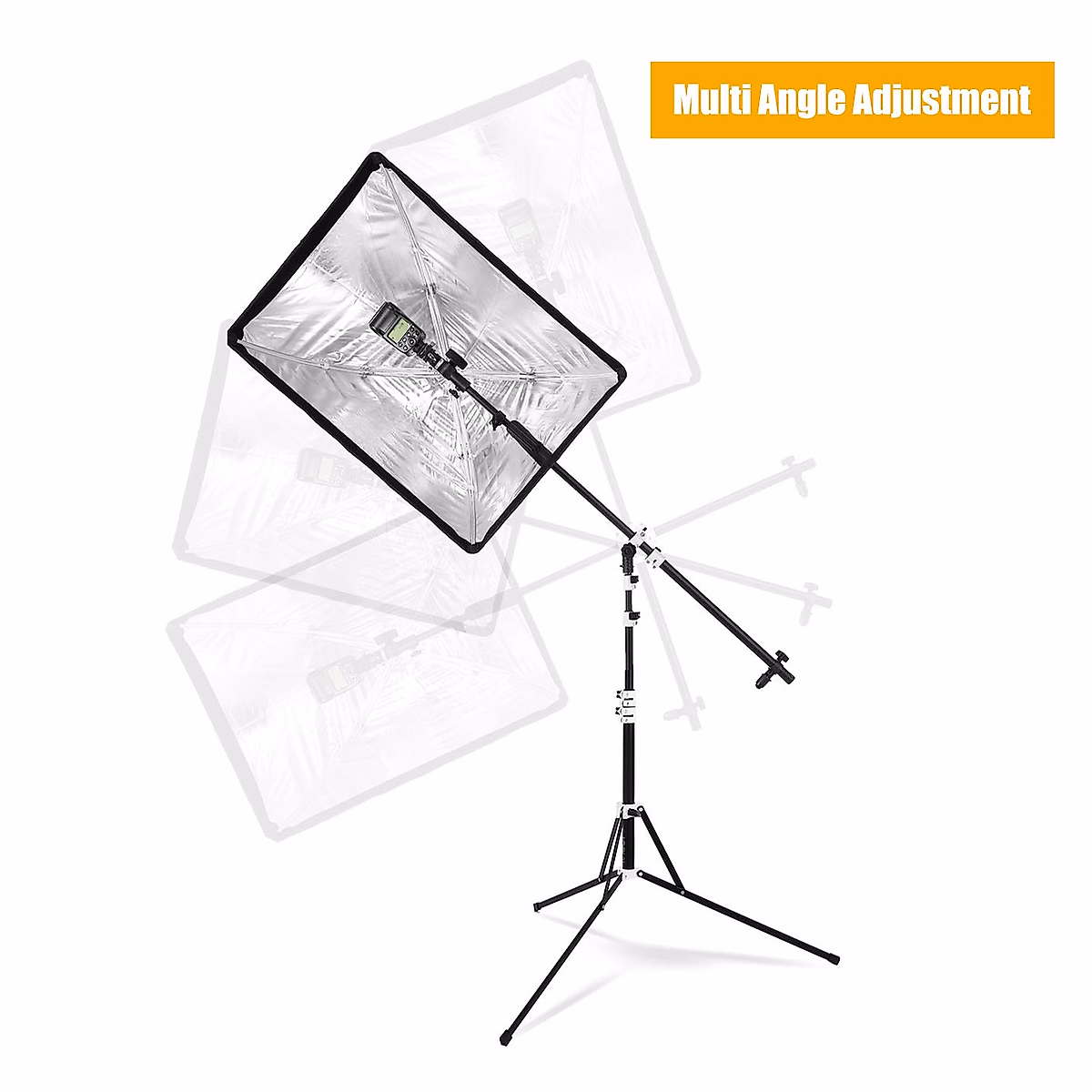 Fotoconic Multi Functional Reflector Holder, Boom Arm, Background Crossbar (21"-49" / 53-125cm) with Solid Locking Metal Swivel Head Grip