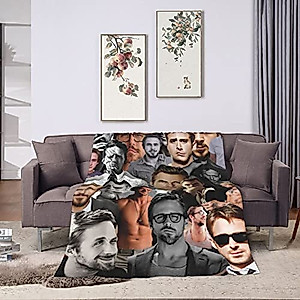 Ryan Gosling Collage Ultra-Soft Micro Fleece Throw Blanket Warm Comfortable Versatile Blanket for Sofa and Travel