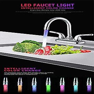 7 Color LED Light Changing Glow Shower Stream Water Faucet Tap for Kitchen Bathro​om 1 PCS