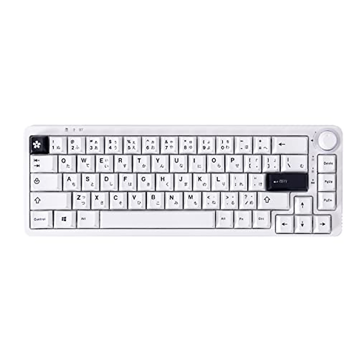 GK GAMAKAY White Japanese Keycaps 129 Keys Cherry Profile PBT Dye-Sub White Theme Minimalist Keycap Set Suitable for LK67 TK75 MK61/87/98/104/108 Layout Mechanical Gaming Keyboard (Japanese Theme)