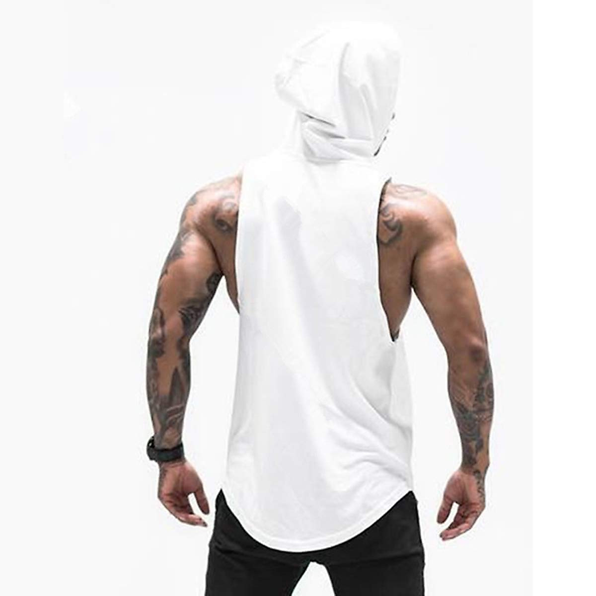 Muscle Killer 3 Pack Men's Workout Hooded Tank Tops Bodybuilding Muscle Cut Off T Shirt Sleeveless Gym Hoodies (Black+Gray+White, X-Large)