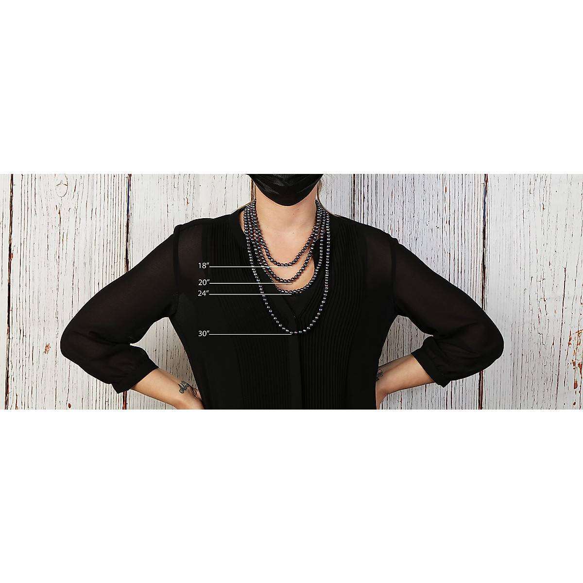 Black Pearl Necklace in 925 Sterling Silver 18 Inches Long with Lobster Claw Clasps 6-7 mm Wide by Lavari Jewelers…