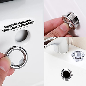 4-Pack Sink Circular Overflow Hollow Ring,Overflow Drain Cover,Kitchen Bathroom Sink Hole Round Basin Cover,Bath Sink Hole Overflow Drain Cap Insert in Hole Spares (White)