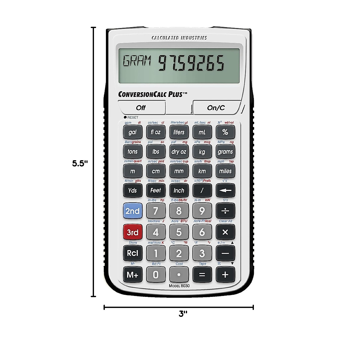 Calculated Industries 8030 ConversionCalc Plus Ultimate Professional Conversion Calculator Tool for Health Care Workers, Scientists, Pharmacists, Nutritionists, Lab Techs, Engineers and Importers