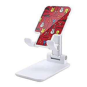 I Love Guitars Funny Foldable Desktop Cell Phone Holder Portable Adjustable Stand Desk Accessories