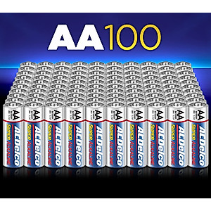 ACDelco 100-Count AA Batteries, Maximum Power Super Alkaline Battery, 10-Year Shelf Life, Reclosable Packaging