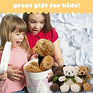 Fluffuns Teddy Bear Plush - Cute Teddy Bears Stuffed Animals - 3-Pack of Stuffed Bears - 9 Inch Height (Dark Brown)