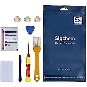 Giochem CPU Thermal Paste Kit 4 Grams with All Pro-Installer Kit,Thermal Conductivity: >6.5W/m-k Thermal Paste, Heatsink Past;Thermal Compound