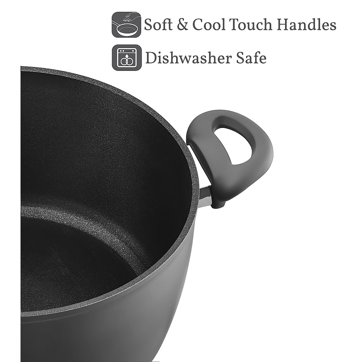 Saflon Titanium Nonstick 8-Quart Stock Pot with Tempered Glass Lid, 4mm Forged Aluminum with PFOA Free Coating from England