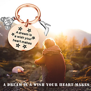 PLITI Goddaughter Gift A Dream Is A Wish Your Heart Makes Keychain Inspirational Ladies Girls Graduation Gifts For Her (Dream is ur Heart makes RG)