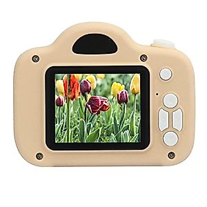 Shanrya Cartoon Child Camera, 200W Pixels Kids Camera One Key Video Recording Kids Gift for Kids(Light Yellow)