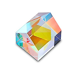 20mm Generic Optical RGB Dispersion Glass Prism X Cube Prism Creative Cabin Shape Square Color Prism Optical Glass Lens for Physics Teaching Art Decor Photography Props
