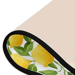 Lemon Bath Rug Runner Yellow Lime Tree Non Slip Area Mat Rugs for Bathroom Kitchen Entryway Shaggy Rug Soft Bedroom Carpet 72"x 24"