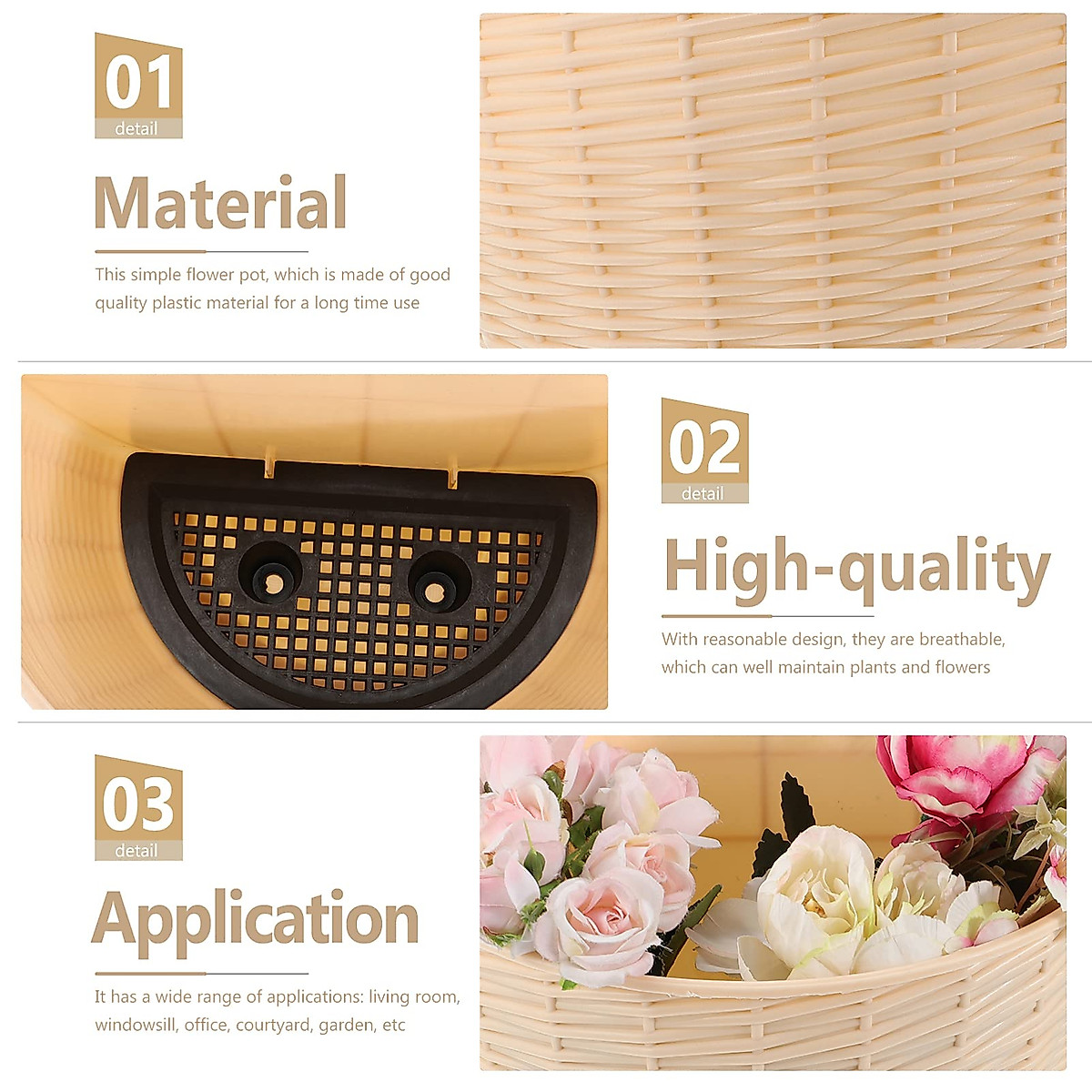 Happyyami 1 Pc Flowerpot Plastic Flower Pot Hanging Planter Orchid Planter pots Ceramic Plant Pot Garden Wall Flower Pot Patio Hanging Plant Pot Creative Flower Pot Wall-Mounted Potted Juicy