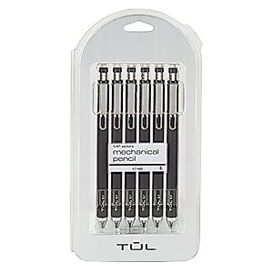 TUL® Mechanical Pencils, 0.7 mm, Black Barrels, Pack Of 6 Pencils