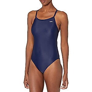 TYR Women's TYReco Solid Diamondback Swimsuit, Navy, 34