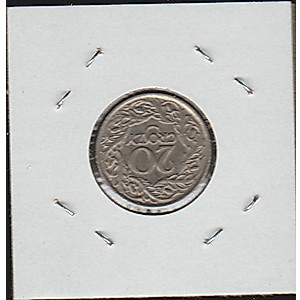 1923 PL Crowned Eagle with Open Wings Twenty Cent Piece Choice About Uncirculated Details