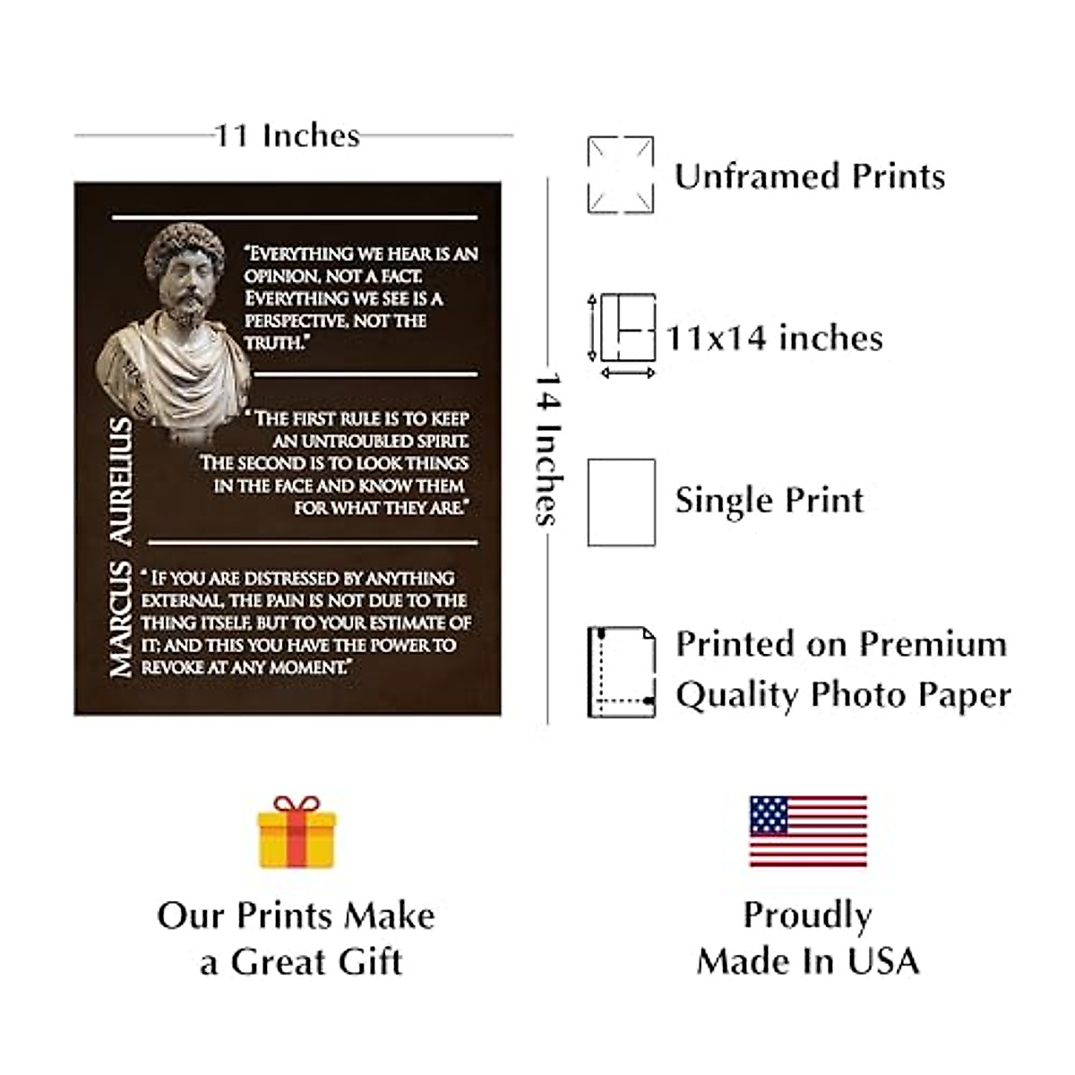 Untroubled Spirit - Motivational wall decor, Perfect Inspirational Wall Art, Adorn your home, Educational Institutes, and Community Spaces with these Philosophical Quotes Prints, Unframed - 11x14