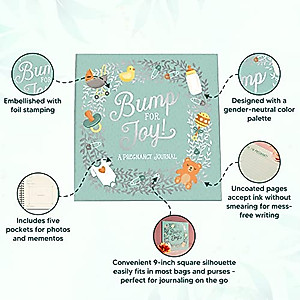 Guided Pregnancy Journal by Studio Oh! - Bump for Joy - 9" x 9" - Beautifully Illustrated Hardcover Journal with Storage Pockets Creates a Keepsake of Maternity Memories