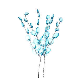 SQXBK 25PCS Artificial Flower Bouquet Artificial Flower Stem with Crystal Acrylic Beads Water Drop Diamante Flower Branches, Blue