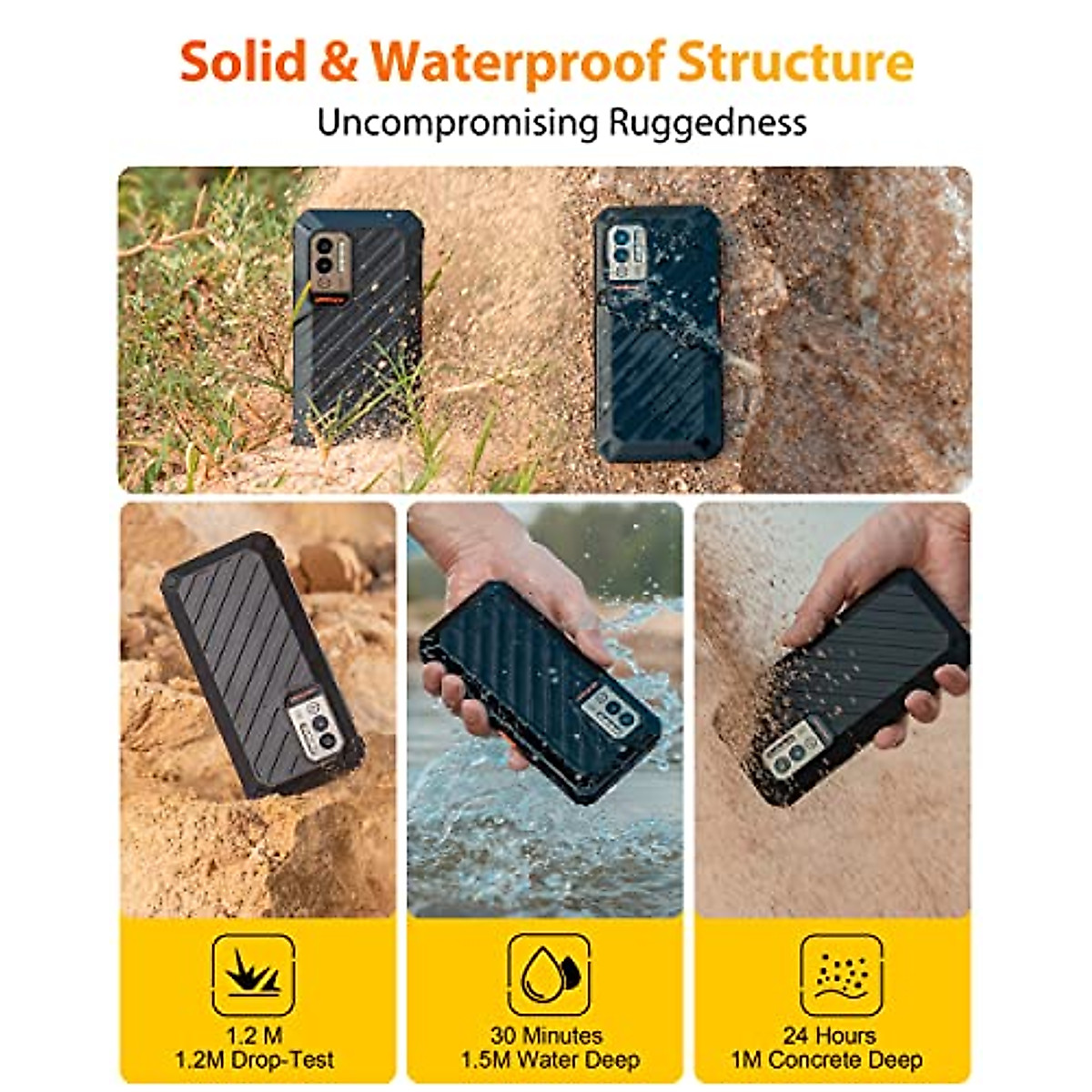 Ulefone Power Armor X11 Pro Rugged Smartphones Unlocked, IP69K Waterproof Phone, 8150mAh Battery, Android 12, 8-Core 8GB+64GB, 16MP AI Camera, 5.45'' HD+, 3-Card Slots, Dual 4G, GPS, NFC
