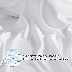 Bedsure Deep Pocket Full Size Sheets Set - Fits Mattresses Up to 21" Thick, 4 Piece Air Mattress Sheets with Deep Pocket, Moisture Wicking Soft Cooling Bedding Sheets & Pillowcases, White